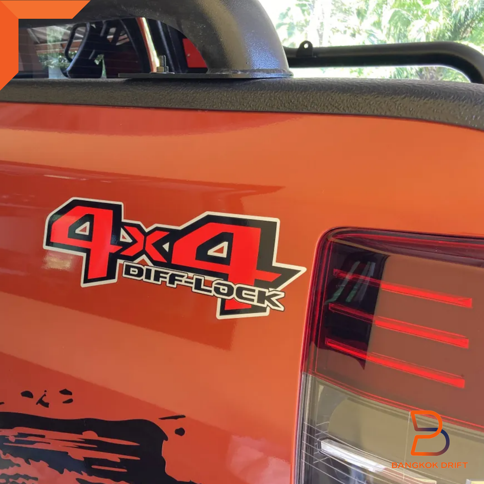 4X4 DIFF LOCK SIDE CABIN REAR BED STICKER DECAL FOR MITSUBISHI TRITON ...