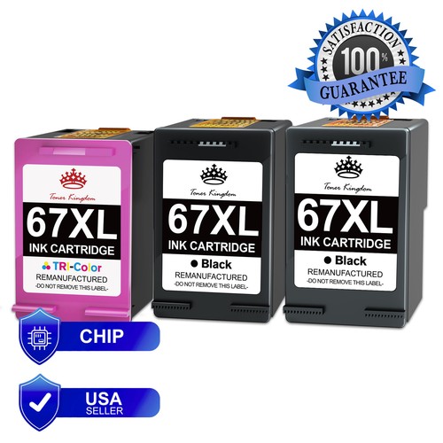 Replacement for HP 67XL XXL Black & Color Ink Deskjet Plus 4140 4152 ...