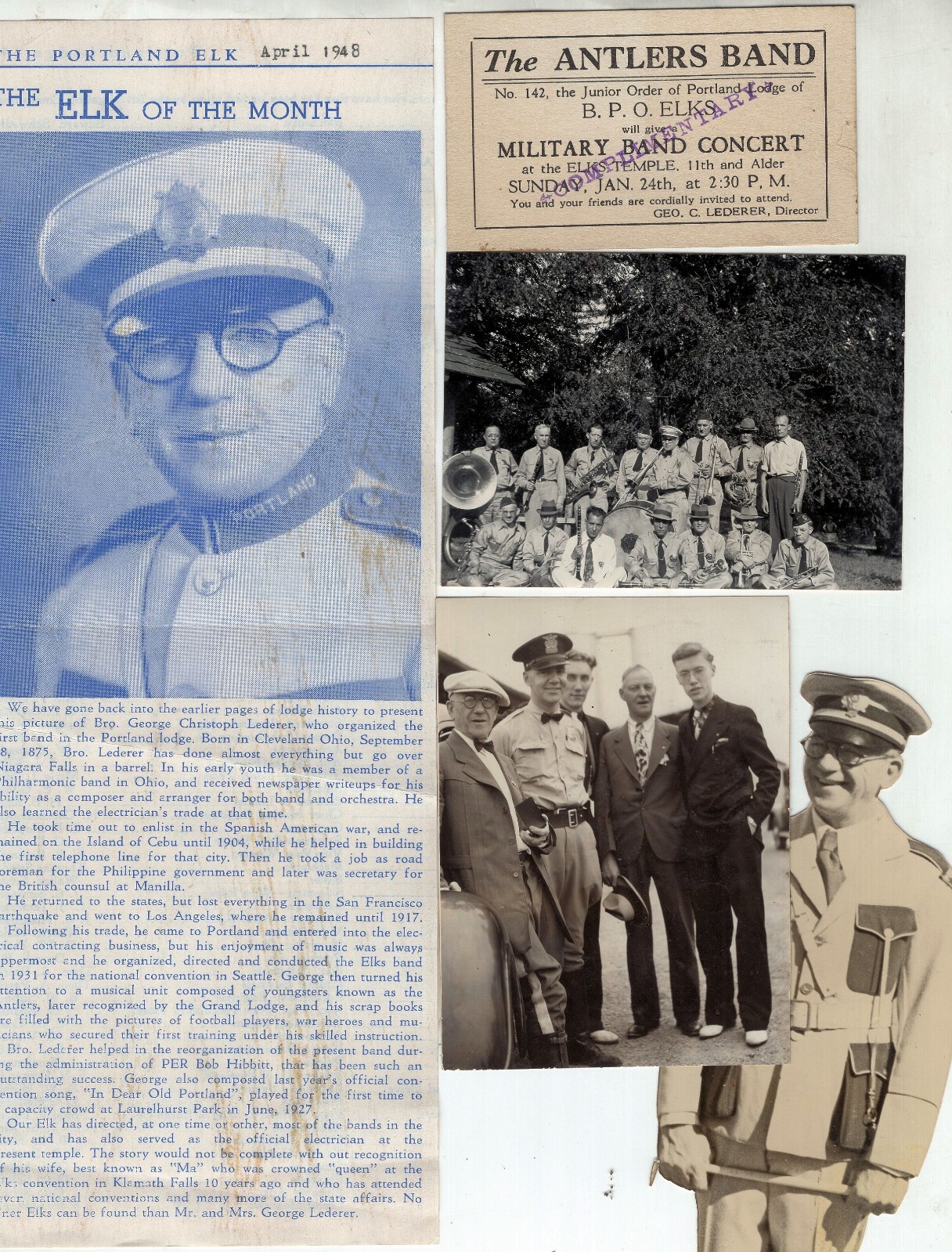 1948 George Lederer and Elks Antlers Band Photos Biography Portland, OR ...