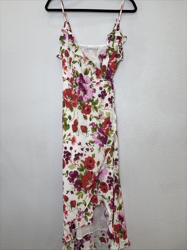 Abercrombie & Fitch Floral Mini Wrap Dress - Midi, Ruffle - Size Small ...