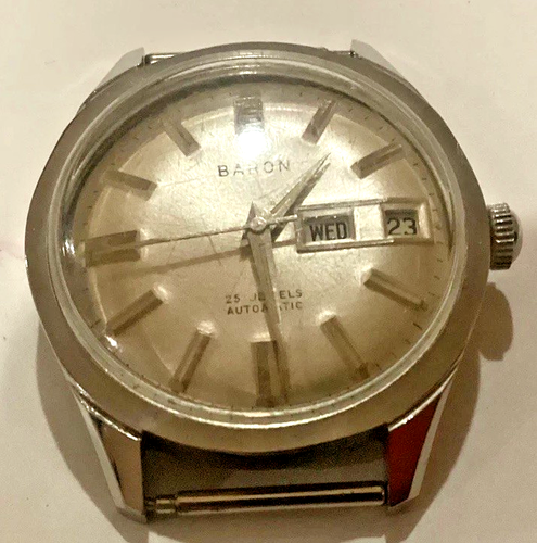 Vintage Baron 25 jewel automatic Men's Watch is working Condition all ...