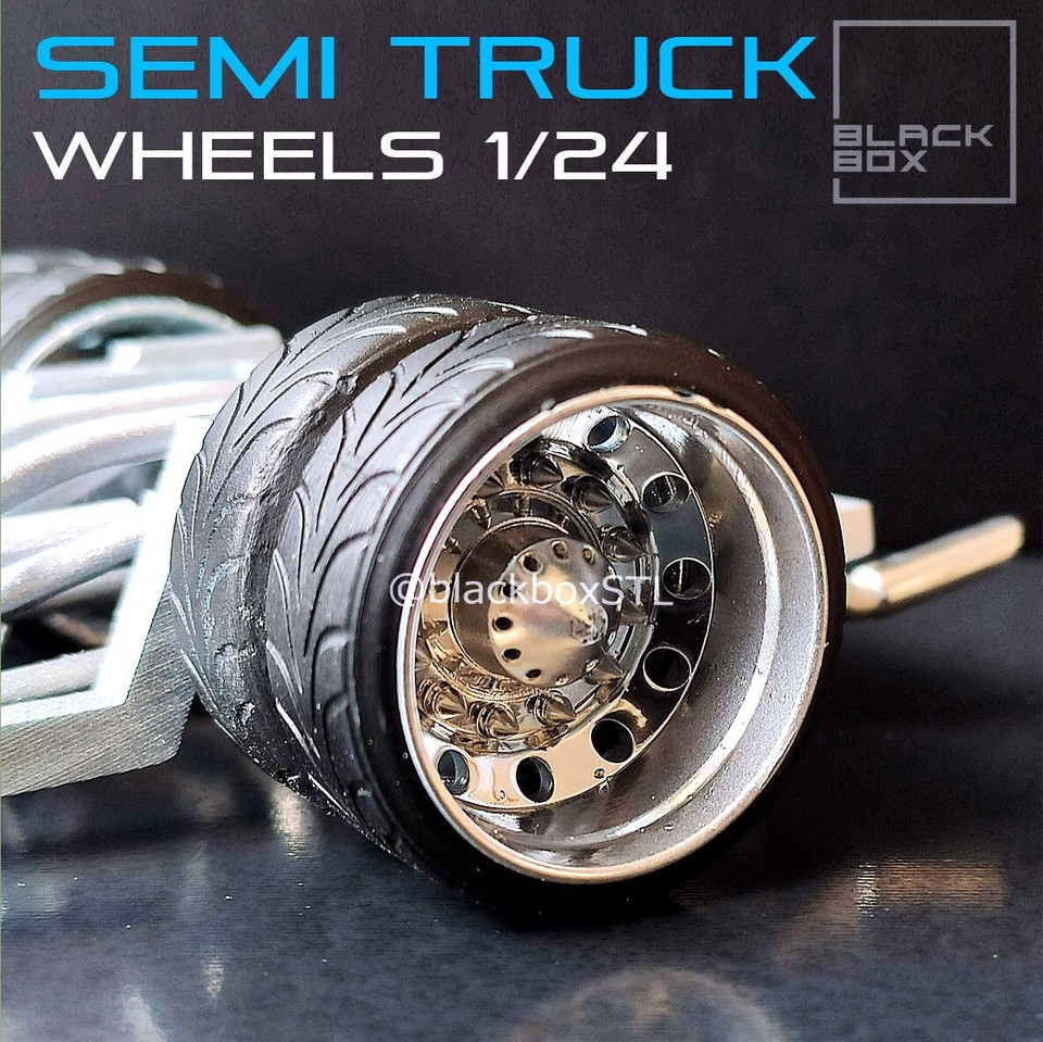 Semi Truck Wheel Set with Low Profile Tires (Street) - 1/24 - 3D ...
