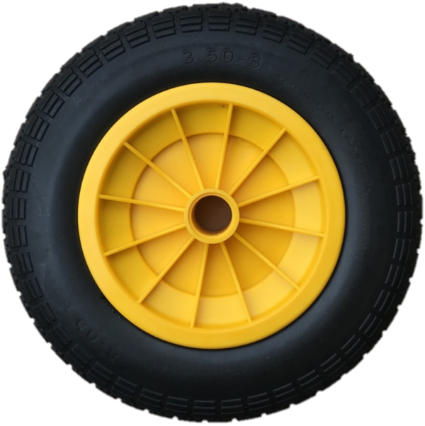 14" YELLOW WHEELBARROW WHEEL CHOOSE PNEUMATIC & PUNCTURE PROOF TYRE ...