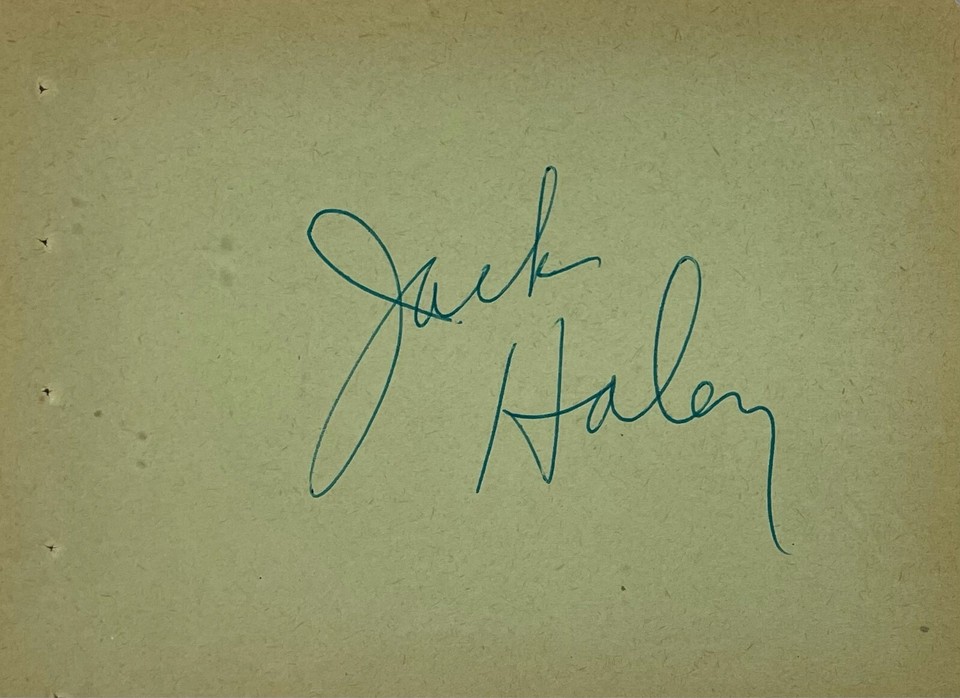 JACK HALEY Signed Autographed ALBUM PAGE Wizard of OZ PSA/DNA CERTIFIED ...