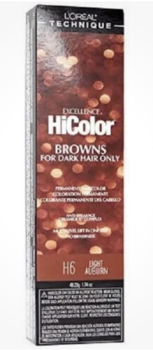 L'Oreal Excellence HiColor for Dark Hair H6 Light Auburn 1.74oz | eBay
