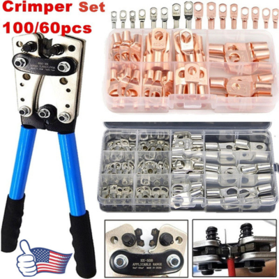 100X Assortment Car Auto Copper Ring Terminal Wire Crimp Connector ...