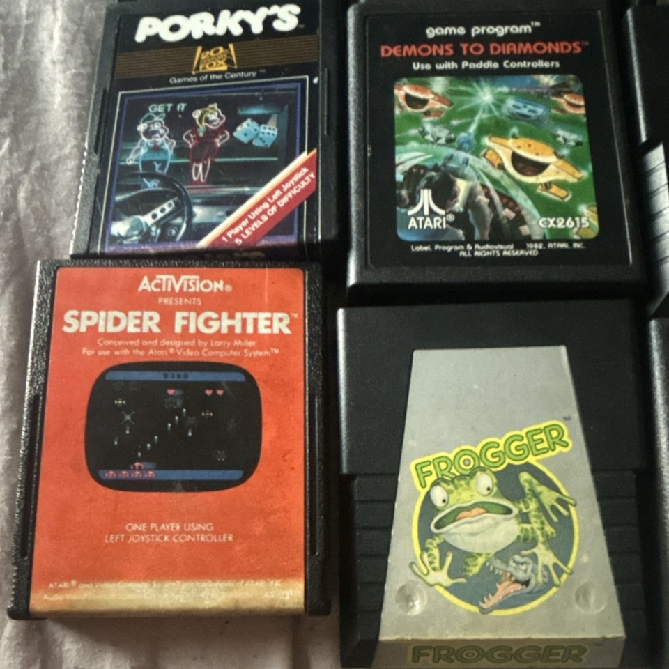 Atari 2600 Game Cartridges Pac-Man Donkey Kong Pitfall Porkys Lot of 15 ...