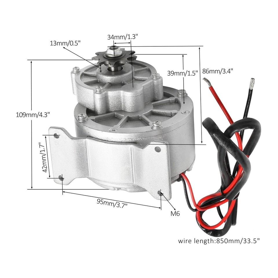 24V/36V 450W Scooter Brushed Motor Kit Gear Reduction Electric Motor ...
