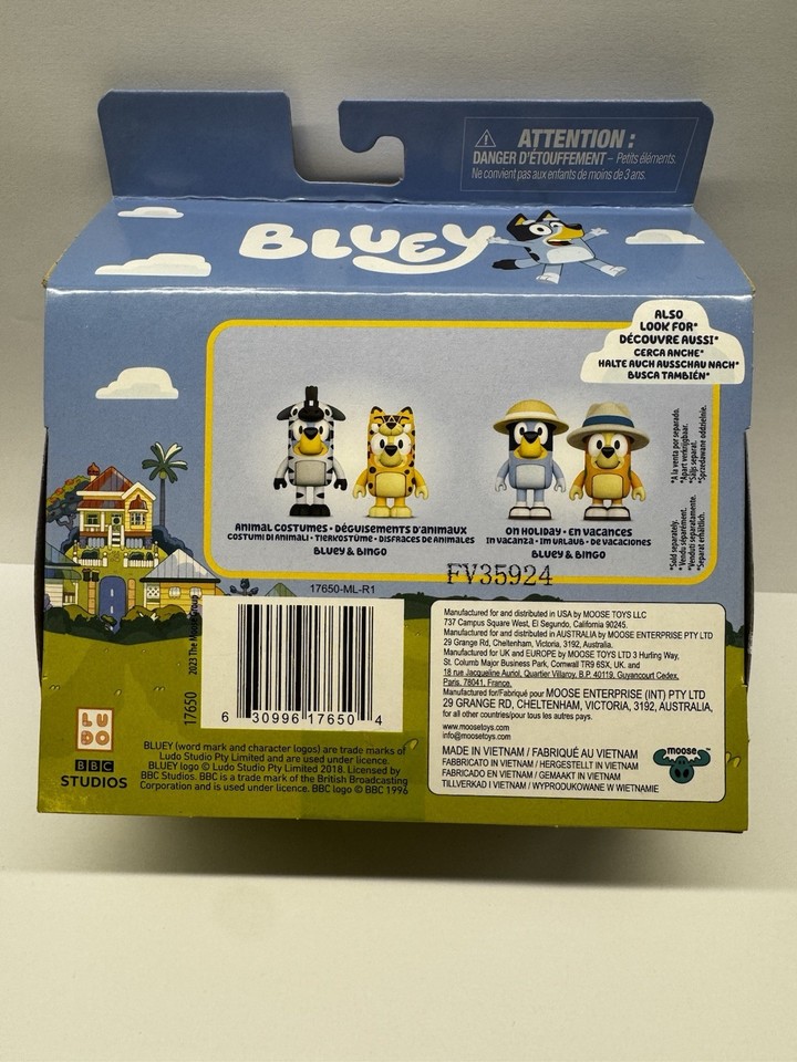 Bluey Fishing with Grandad Figure 2 Pack includes Grandad & Bluey ...