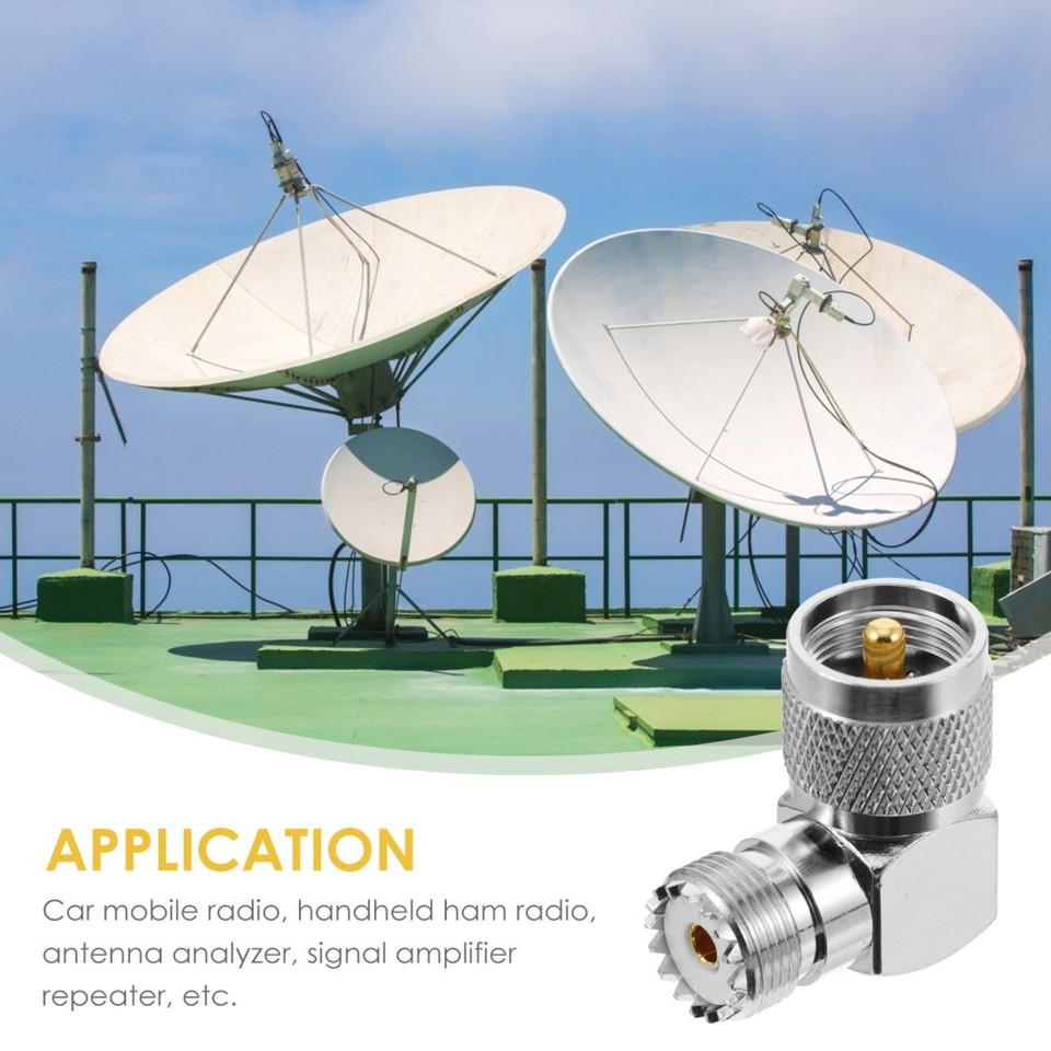 Female to Aerial Connector Male-female Uhf Adapter Right Angle Radio ...