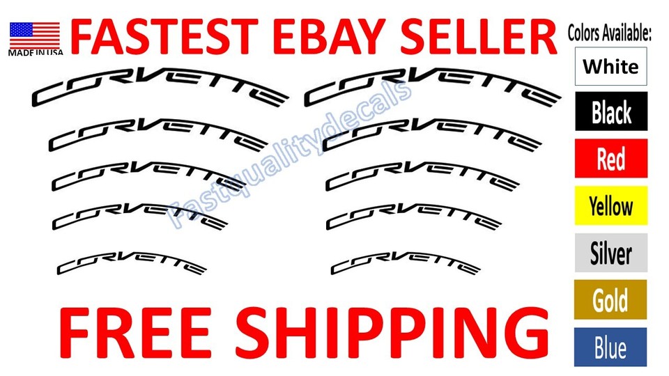 10 x for Corvette C7 Brake Caliper Decals sticker -Color Options- FAST ...