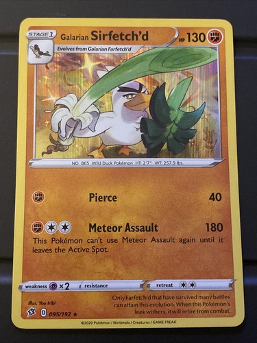 Galarian Sirfetch'd [095/192] Holo Rare, SS Rebel Clash, Mint/NM ...