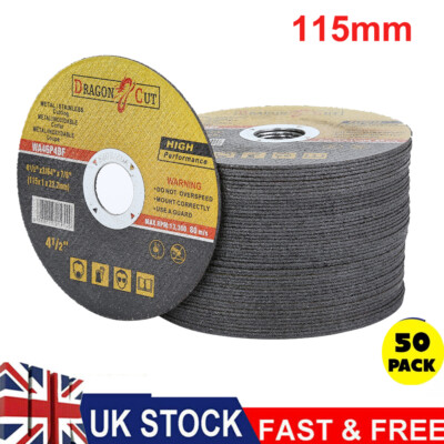 50 X ULTRA THIN METAL CUTTING SLITTING DISCS 115mm 4.5 INCH FOR ANGLE ...