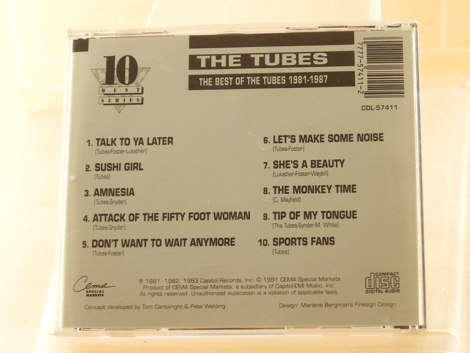 The Best of the Tubes 1981-1987 [EMI] by The Tubes (CD, Apr-1992, EMI ...