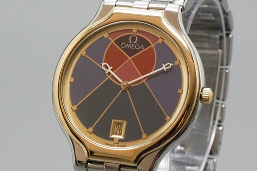 *Near MINT / BOX* OMEGA DE VILLE SYMBOL Cal.1436 196.0306 Quartz Men ...