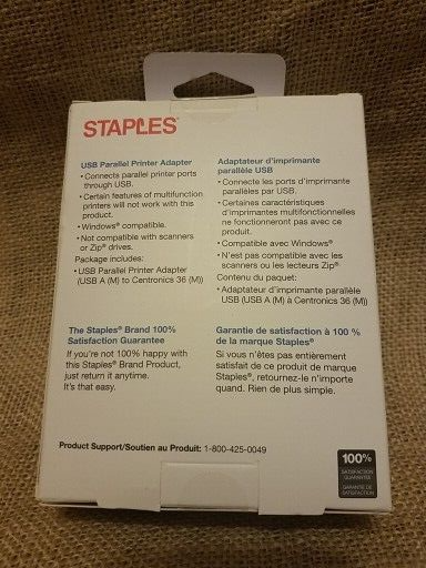 Staples 6' USB Parallel Printer Adapter Cable - Black | eBay