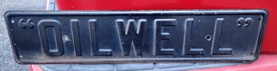 VINTAGE Pressed Steel "OILWELL" Lease Sign Non Porcelain | eBay