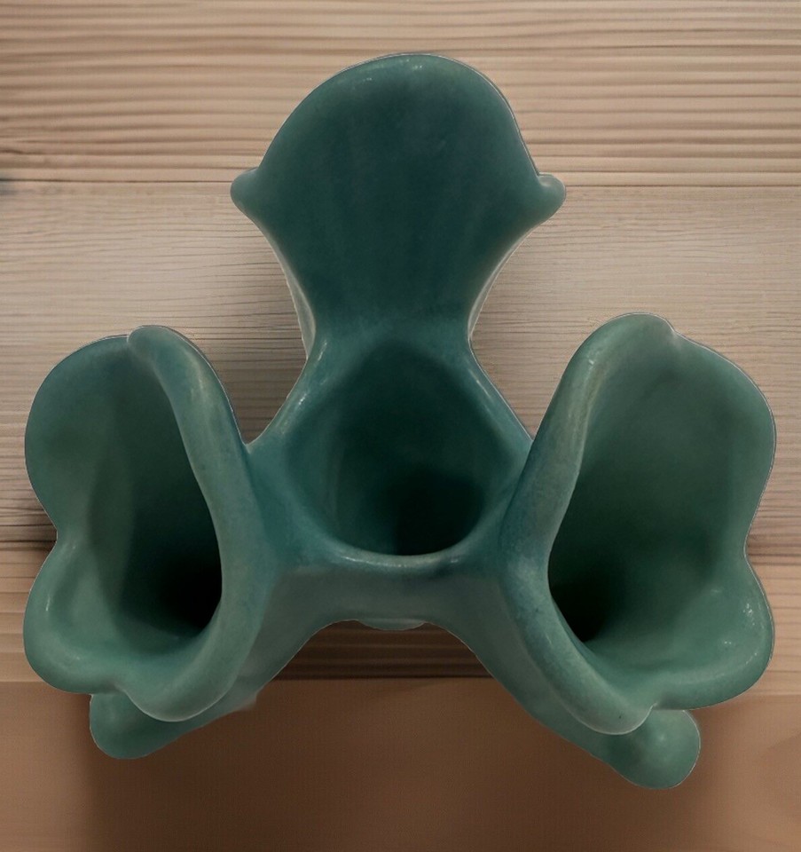 Lot Of 4 Antique Van Briggle Pottery Green Blue Tulip Vase, Bowl ...