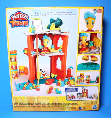 Play-Doh Town Firehouse Fire Department Fireman House Puppy Dog Playset ...