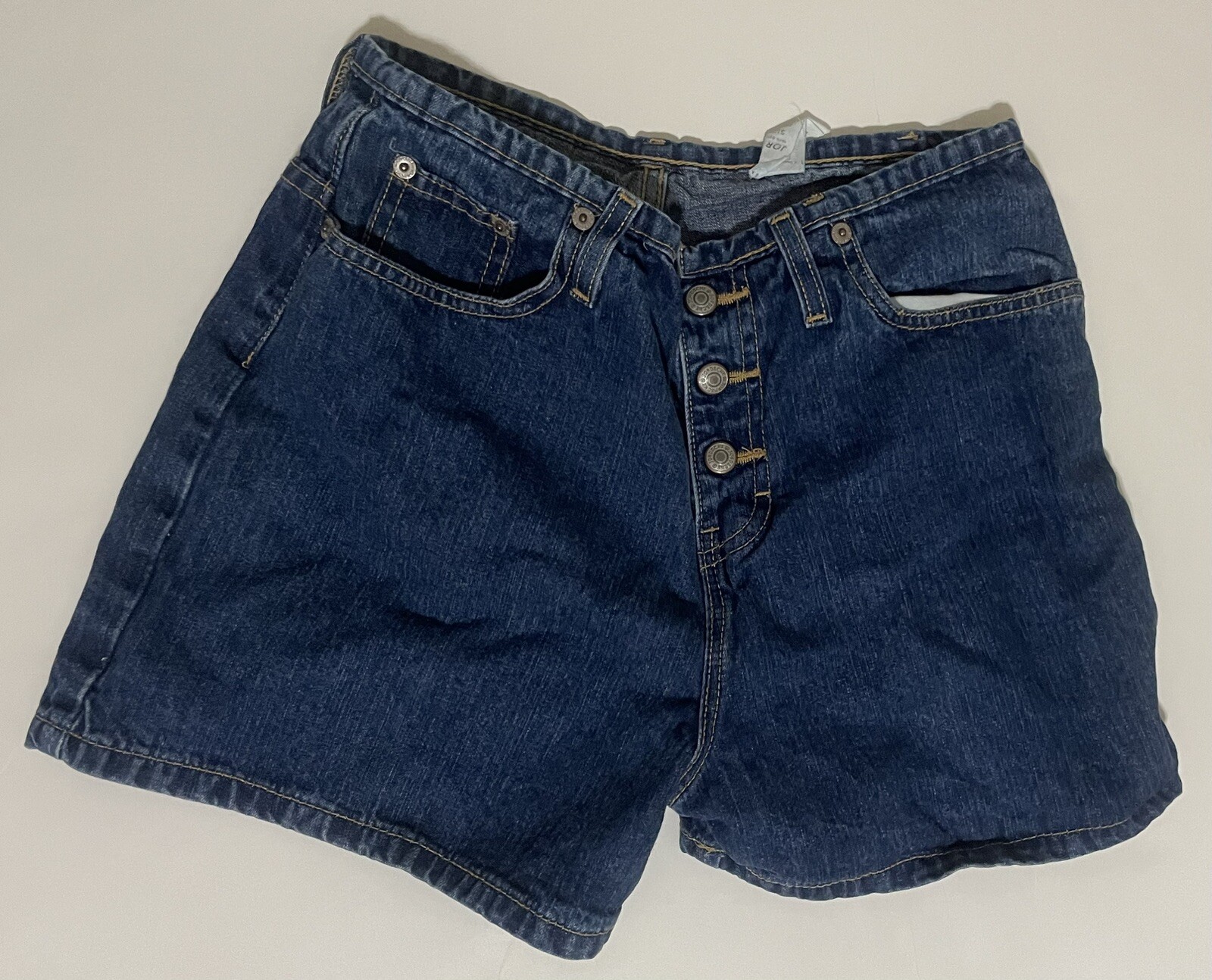 Jordache Blue Jean Shorts FAUX Button Snap Fly 10.5" … - Gem