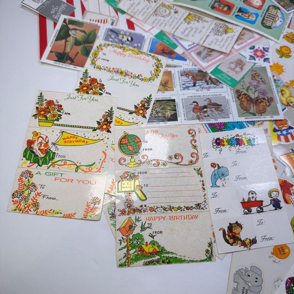 Vintage Sticker Lot Surprise 20 ct Club Decorative Letters Craft ...