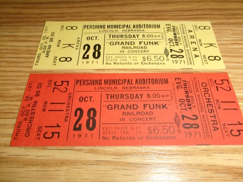 VINTAGE 1971 GRAND FUNK RAILROAD CONCERT UNUSED FULL TICKETS | eBay