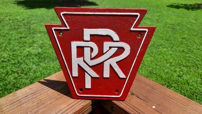 CAST IRON PENNSYLVANIA RAILROAD PRR SIGN TRAIN RAILWAY SIGN DEPOT ...