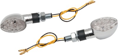 K & S LED Ultra Mini Stalk Marker Lights Oval with Short Stem Chrome ...