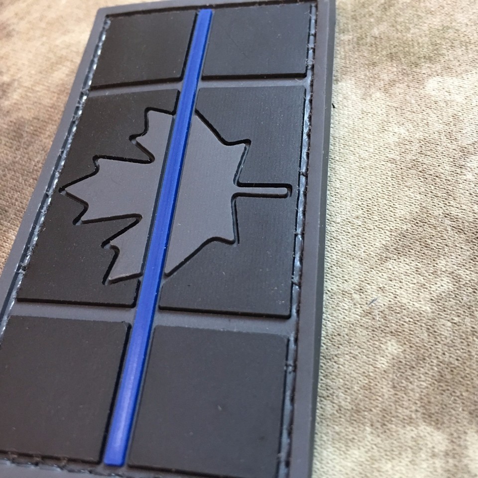 Subdued Thin Blue Line Canadian Flag PVC Patch | eBay