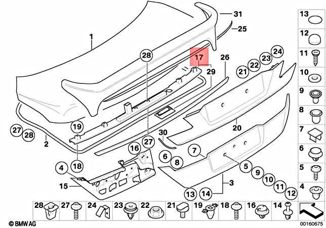 Genuine BMW E65 E66 E67 730d 730i 730Ld 730Li 735Li Grip Trunk Lid ...
