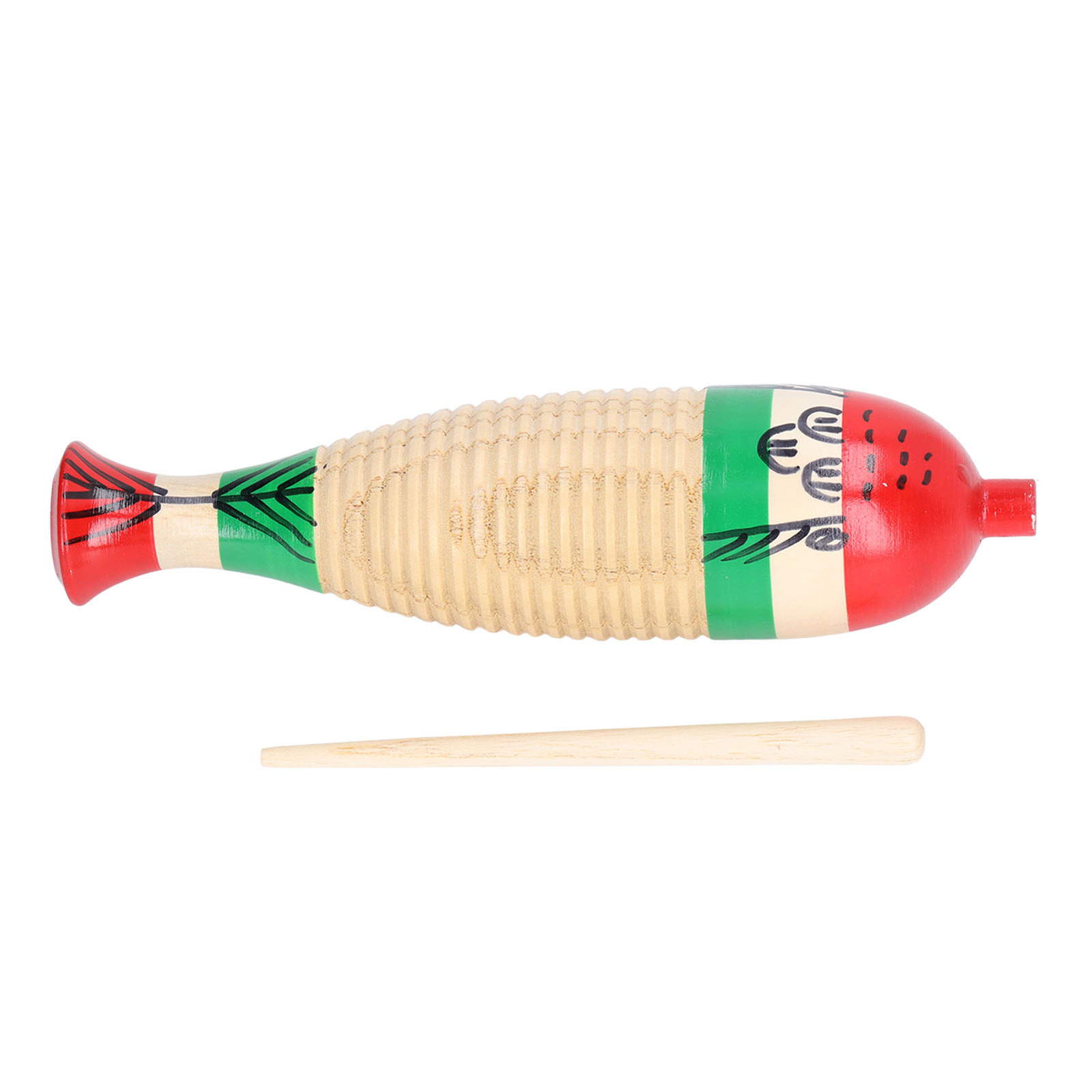 Wooden Guiro Fishshaped Style Colorful Percussion