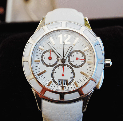 Genuine Pandora Watch Imagine Grand C Silver/White with Ceramic Bezel ...