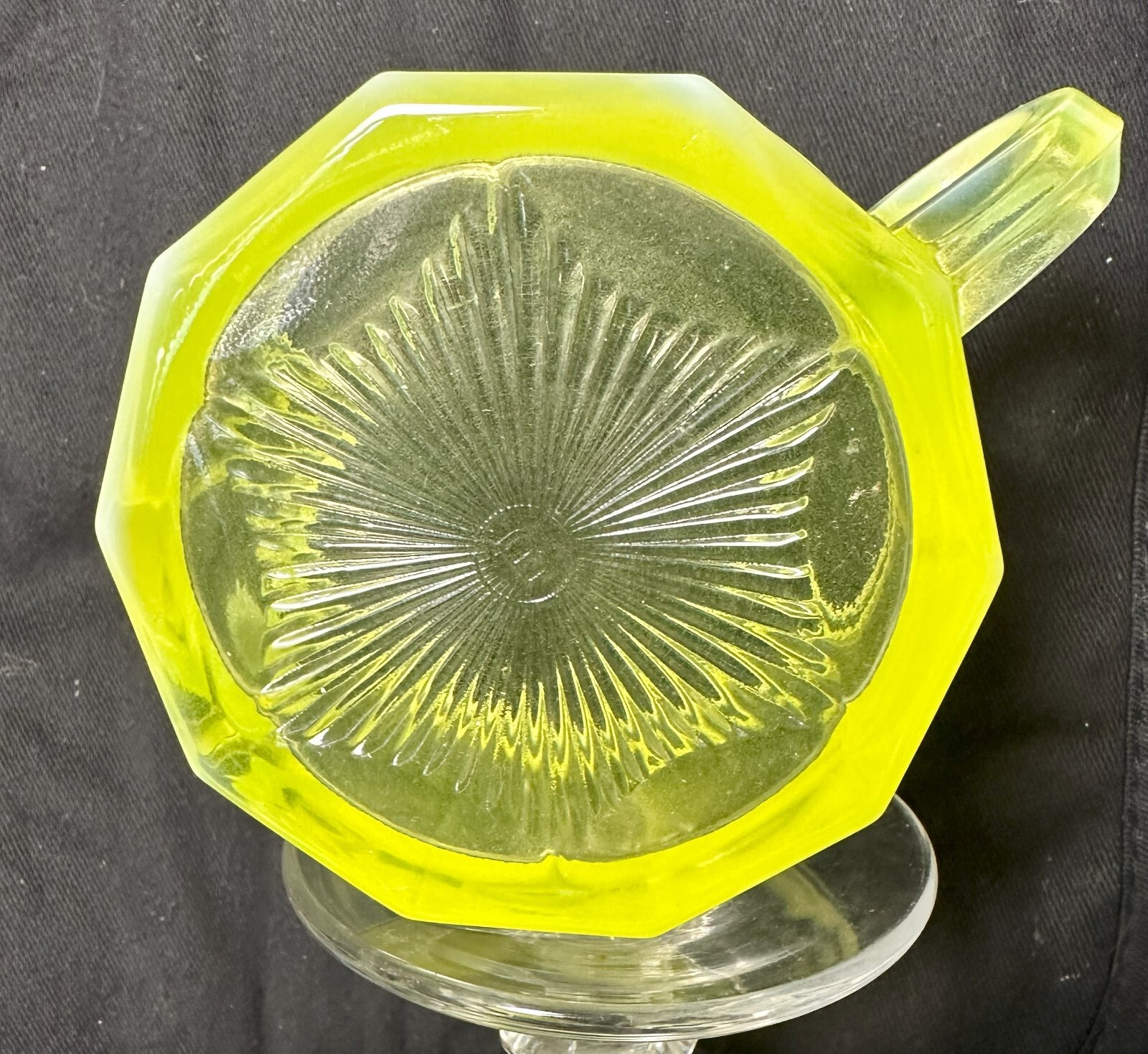 Edna Barnes Vaseline Opal Pitcher By Mosser In 1988 Glows | eBay