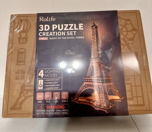 Rolife Night of the Eiffel Tower LED 4Lighting Modes 3D Wooden Puzzle Adult Gift | eBay