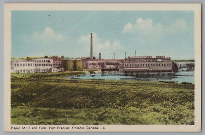 Vintage Postcard~ Paper Mills and Falls~ Fort Frances, Ontario, Canada ...