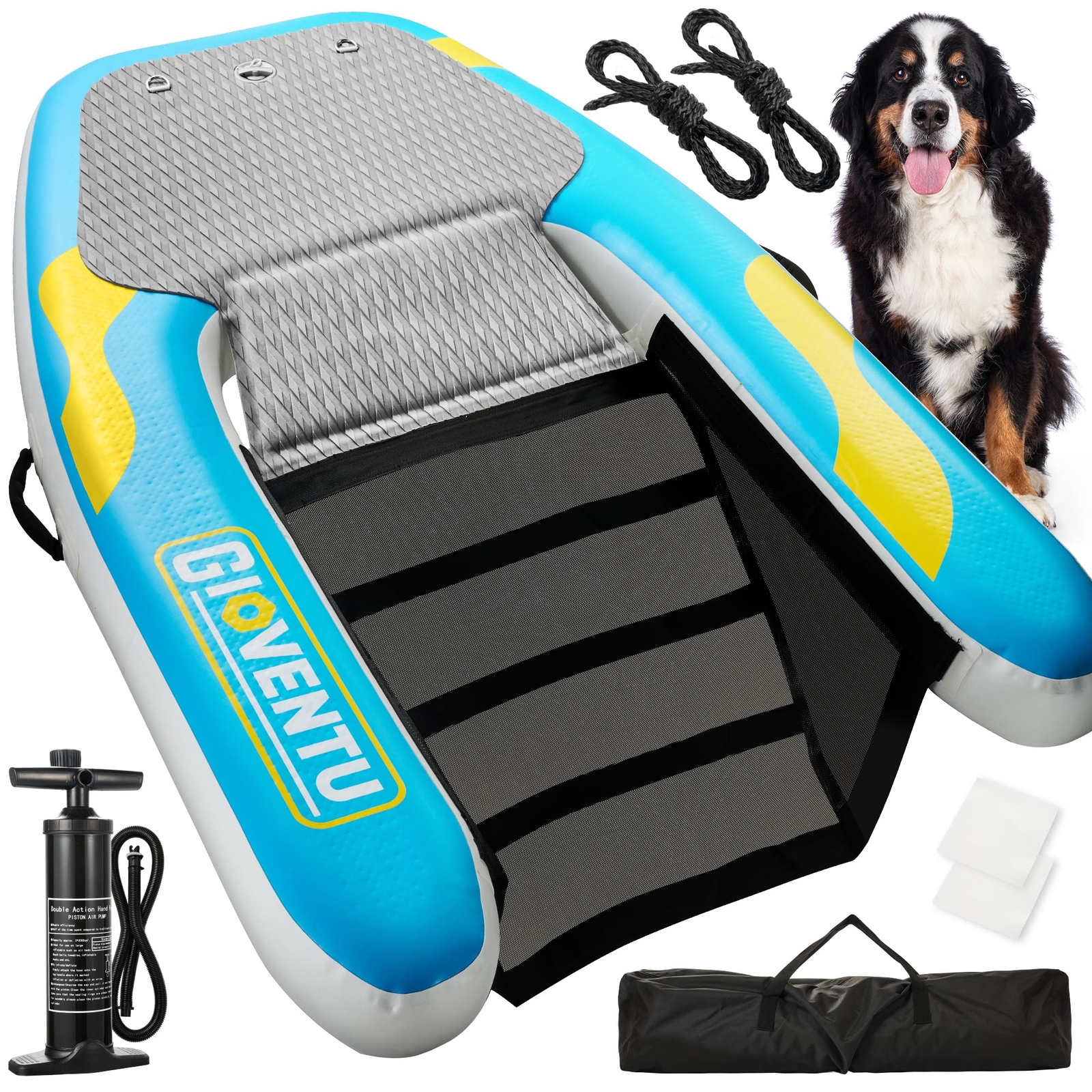 XL Inflatable Dog Ramp for Pool, Lake, Boat, Dock - 62"x40" Non-Slip ...