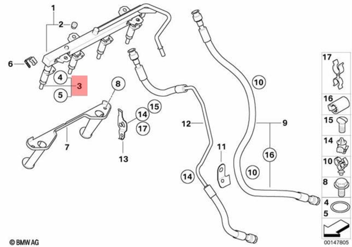 Genuine BMW E60N E81 E82 E84 E87N E88 E90 Fuel Injector OEM 13537561277 ...