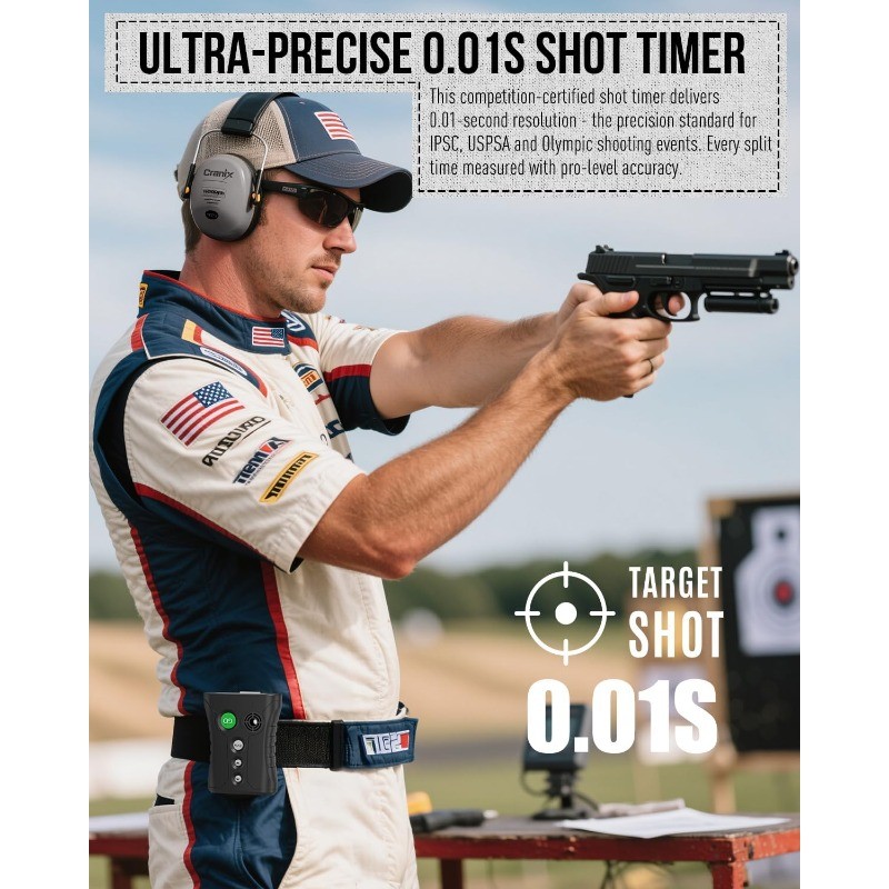 Shot Timer for Shooting Competition, 0.01s Precision Tactical Training ...
