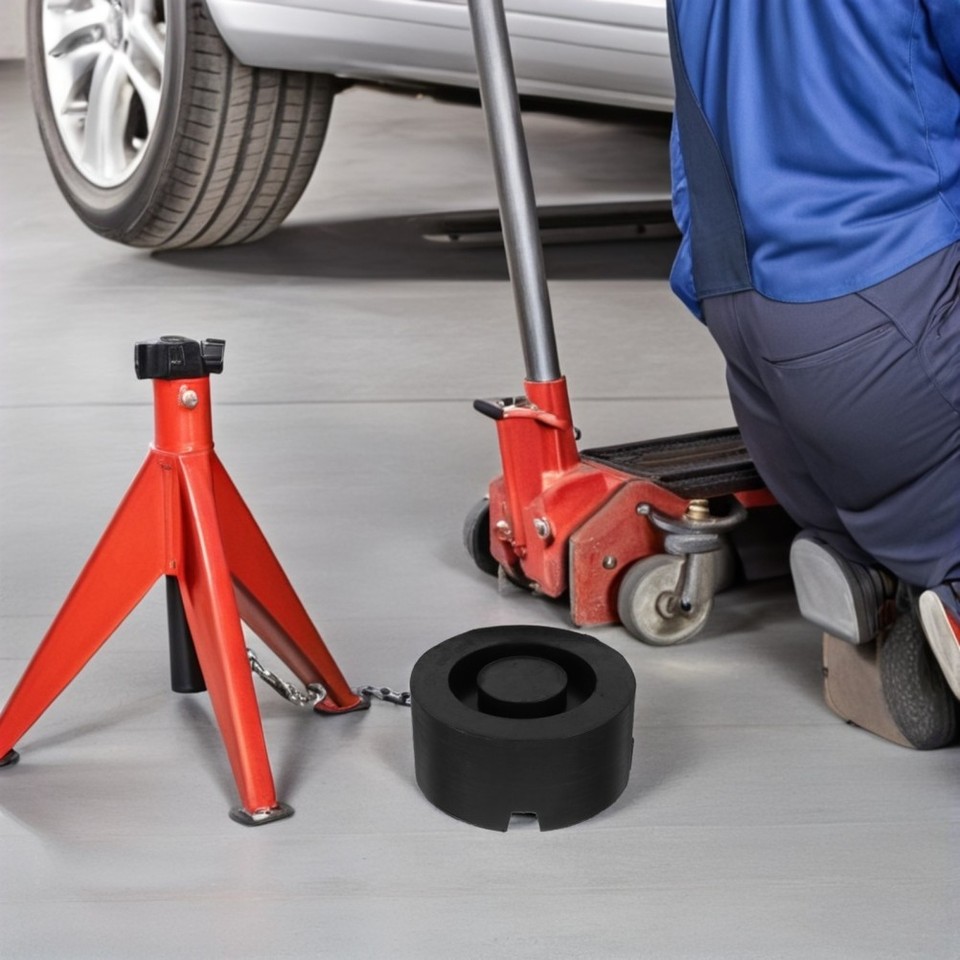 2 Pcs Bottle Jack Base Plate Rubber Brick Car Lift Frame Cradle Pads ...