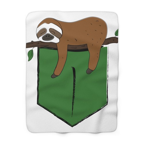 Dynamic Fit | Cozy Sloth Sherpa Fleece Blanket, Cute Snug, Nature Lover ...