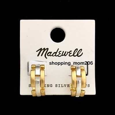 Madewell Gold & Silver Tone Watch Link Hoop Earrings | eBay