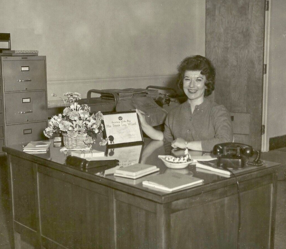 Secretary Office Photo Typewriter Telephone Rolodex Ashtray File VTG ...