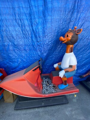 Kiddie Ride - Red Boat with a Cute Giraffe | eBay
