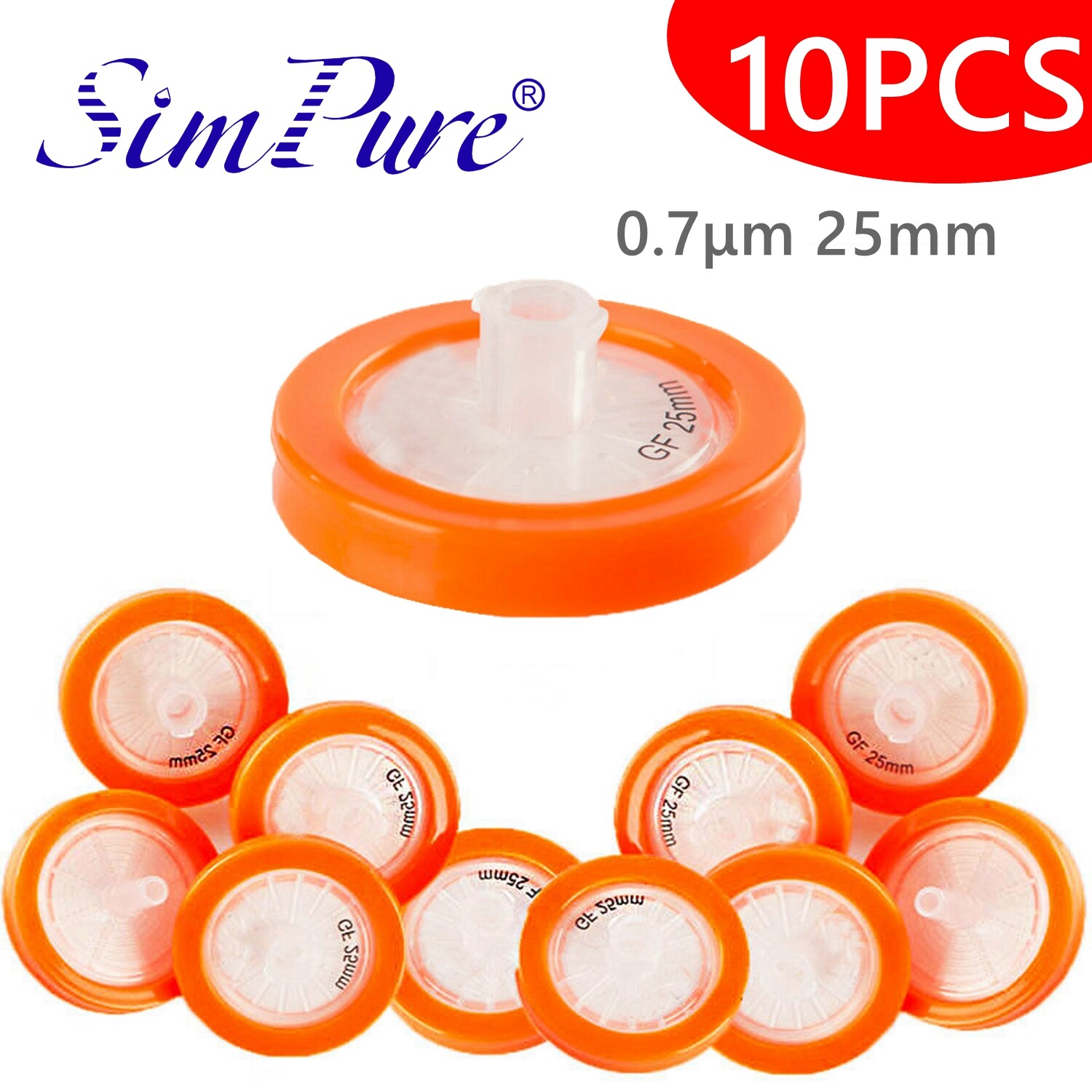10xGlass Fiber Syringe Filter GF Hydrophilic NoSterile Lab Filtration 0 ...