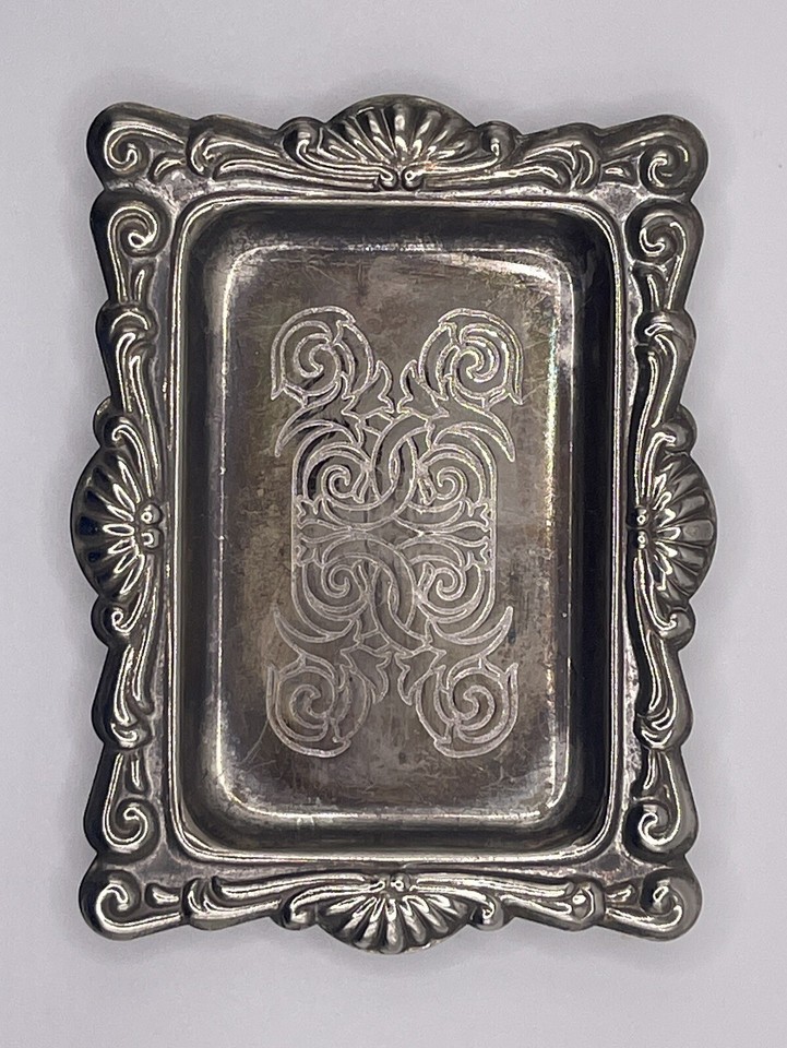 Vintage 1960’s Cut Glass & Silver Plate Mini Salt/Pepper on Tray Made ...