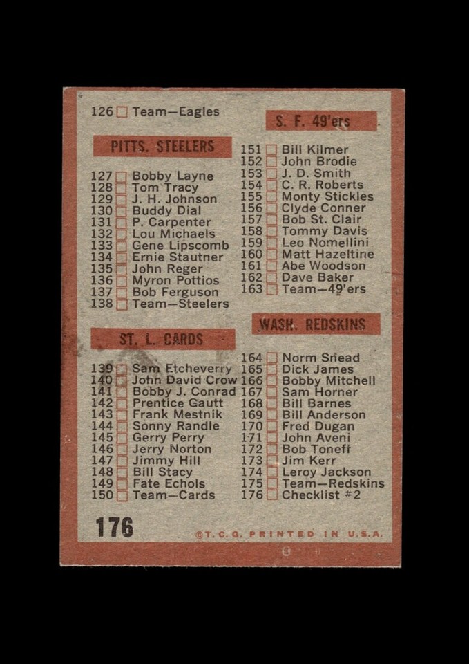 1962 Topps Set-Break #176 Checklist EX-EXMINT *GMCARDS* | eBay