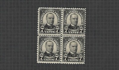 US Stamp, Sc#665, Block Of 4, 1929 7c Black, Kansas Overprint, MNH VF ...