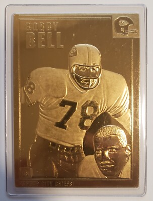 Bobby Bell 1990's Danbury Mint Encased 22kt Gold Football Card #29 ...