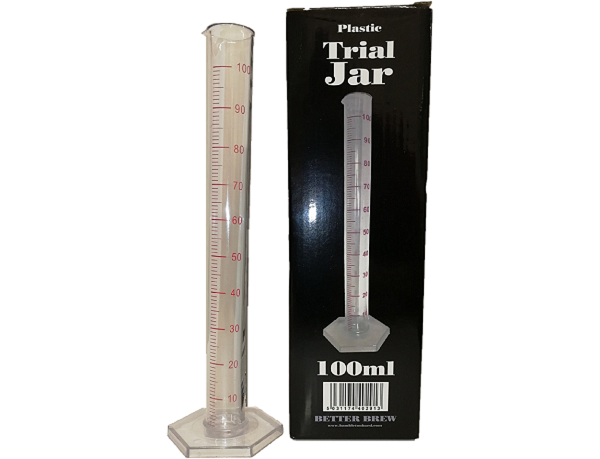 Graduated Glass or Plastic Trial Jar 100 ml or 250 ml Home Brew Beer ...