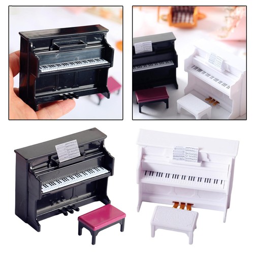 Miniature Piano for 12th Doll Furniture Decor Props Play Toys Ornament ...